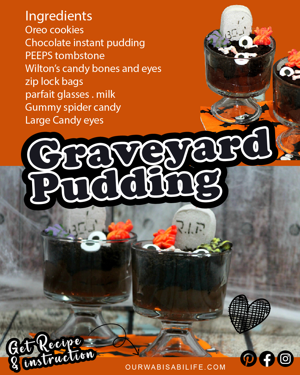 Graveyard pudding: Fun afterschool snack or a dessert a Halloween Party