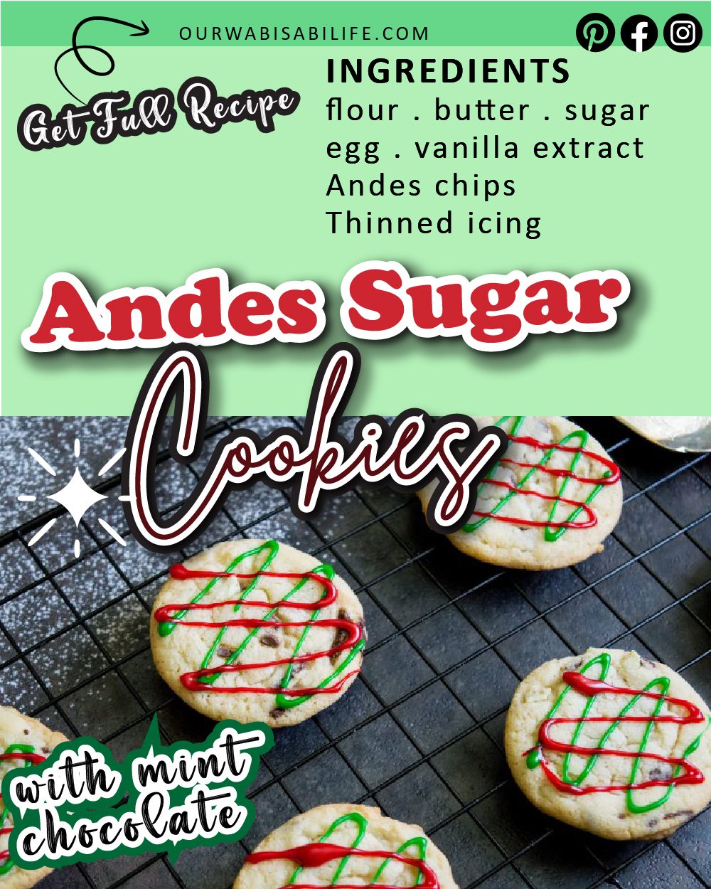 Mint Sugar Cookies with Andes Candy | Andes Sugar Cookies