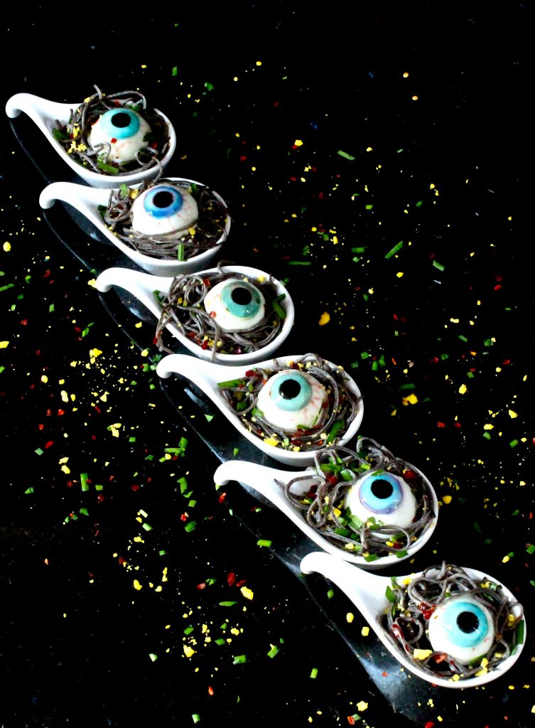 Spaghetti with Deviled Eyes | Spooky Spaghetti for a Halloween Party