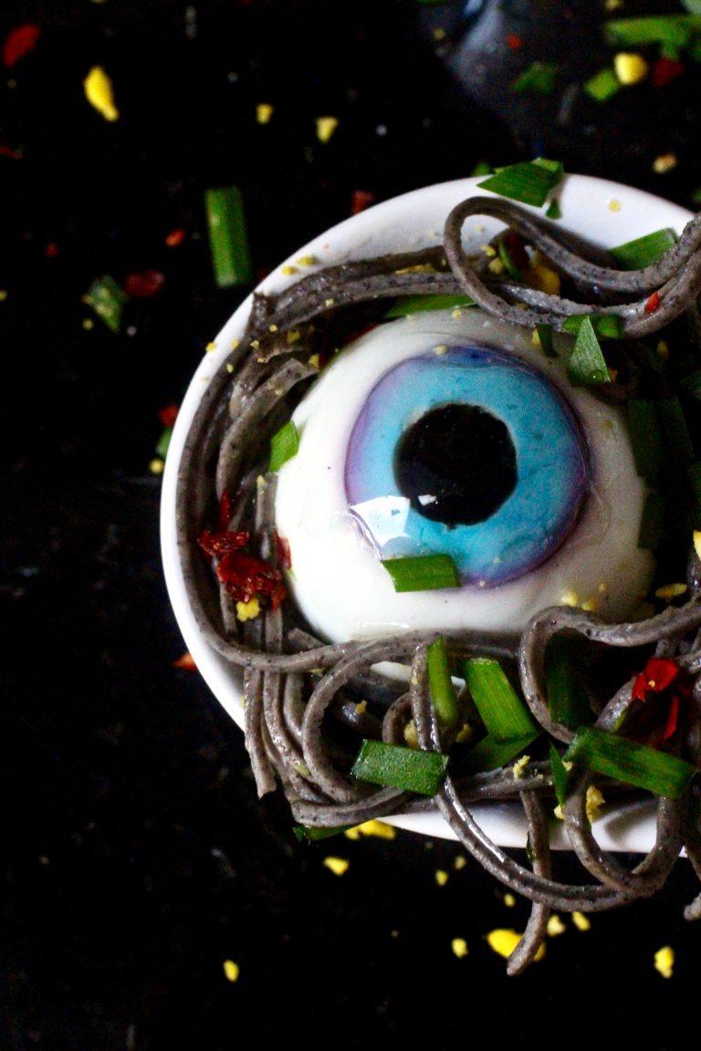 Spaghetti with Deviled Eyes | Spooky Spaghetti for a Halloween Party