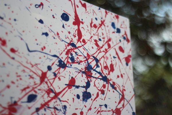 Patriotic Splatter Painting Tutorial - Our WabiSabi Life