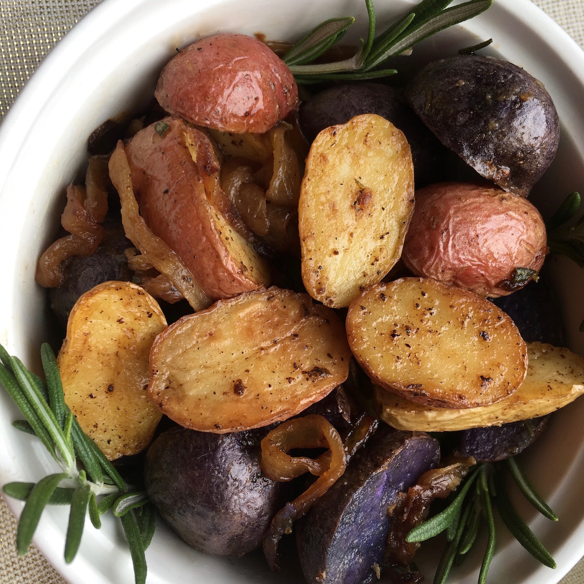 Amazing Easy Tri-Color Rosemary Roasted Potatoes- Our Wabi Sabi Life