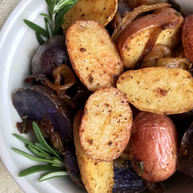 Amazing Easy Tri-Color Rosemary Roasted Potatoes- Our Wabi Sabi Life