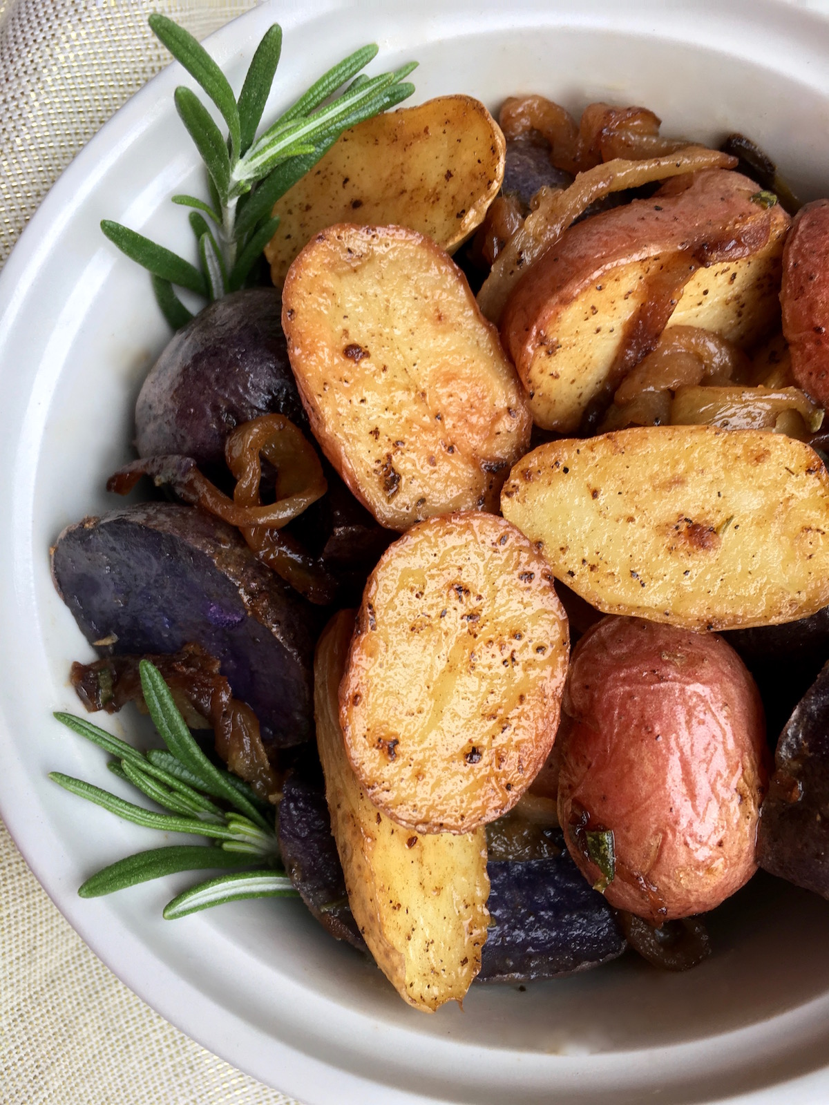Amazing Easy Tri-Color Rosemary Roasted Potatoes- Our Wabi Sabi Life