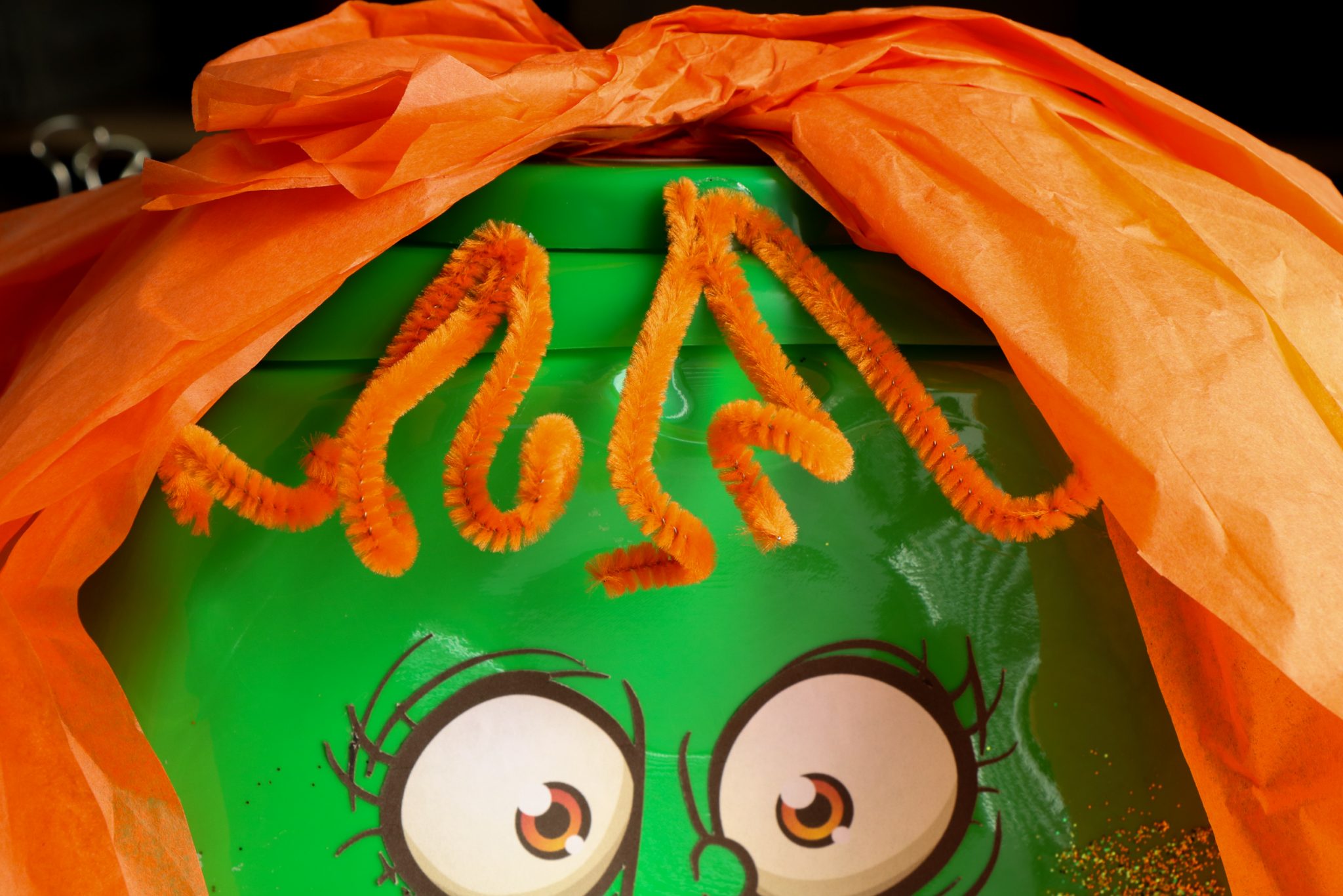 Halloween Witch from Upcycled Gain Container - Our WabiSabi Life