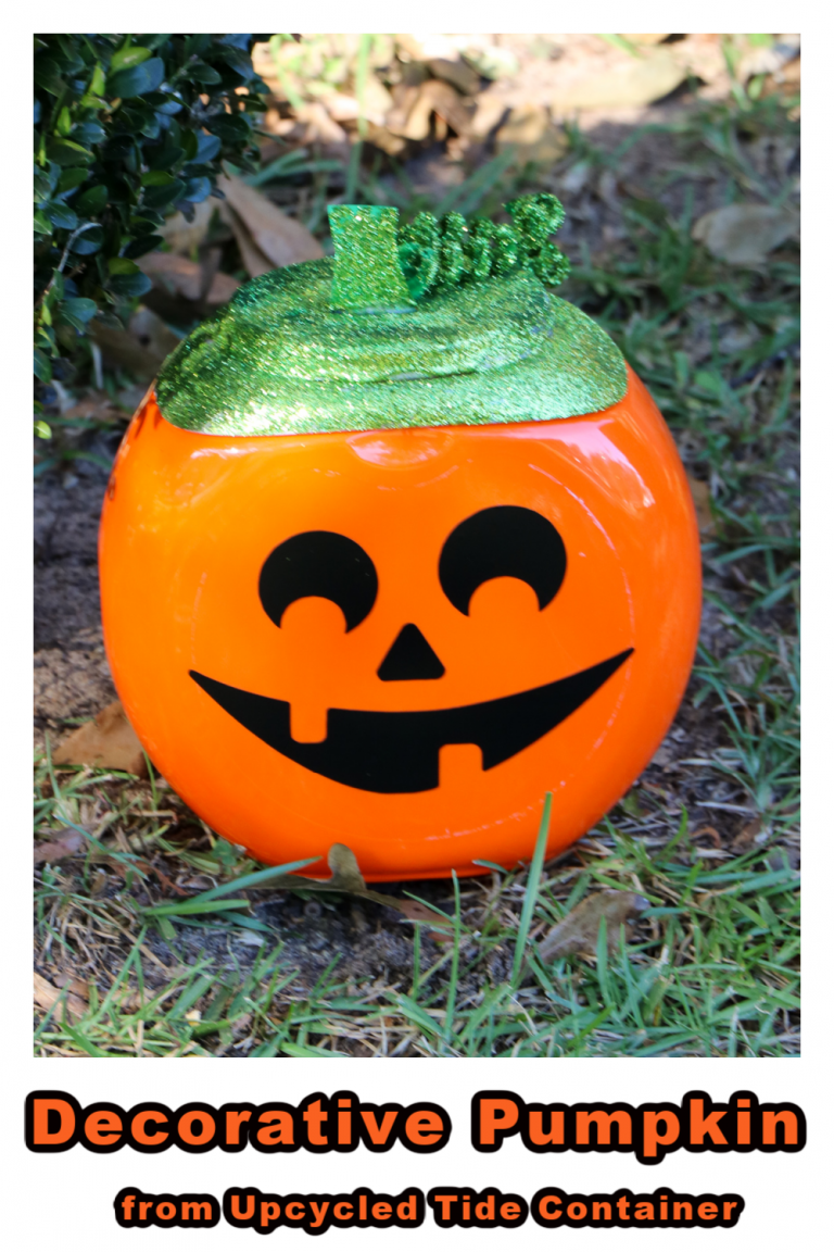 Decorative Pumpkin from Upcycled Tide Container - Our WabiSabi Life