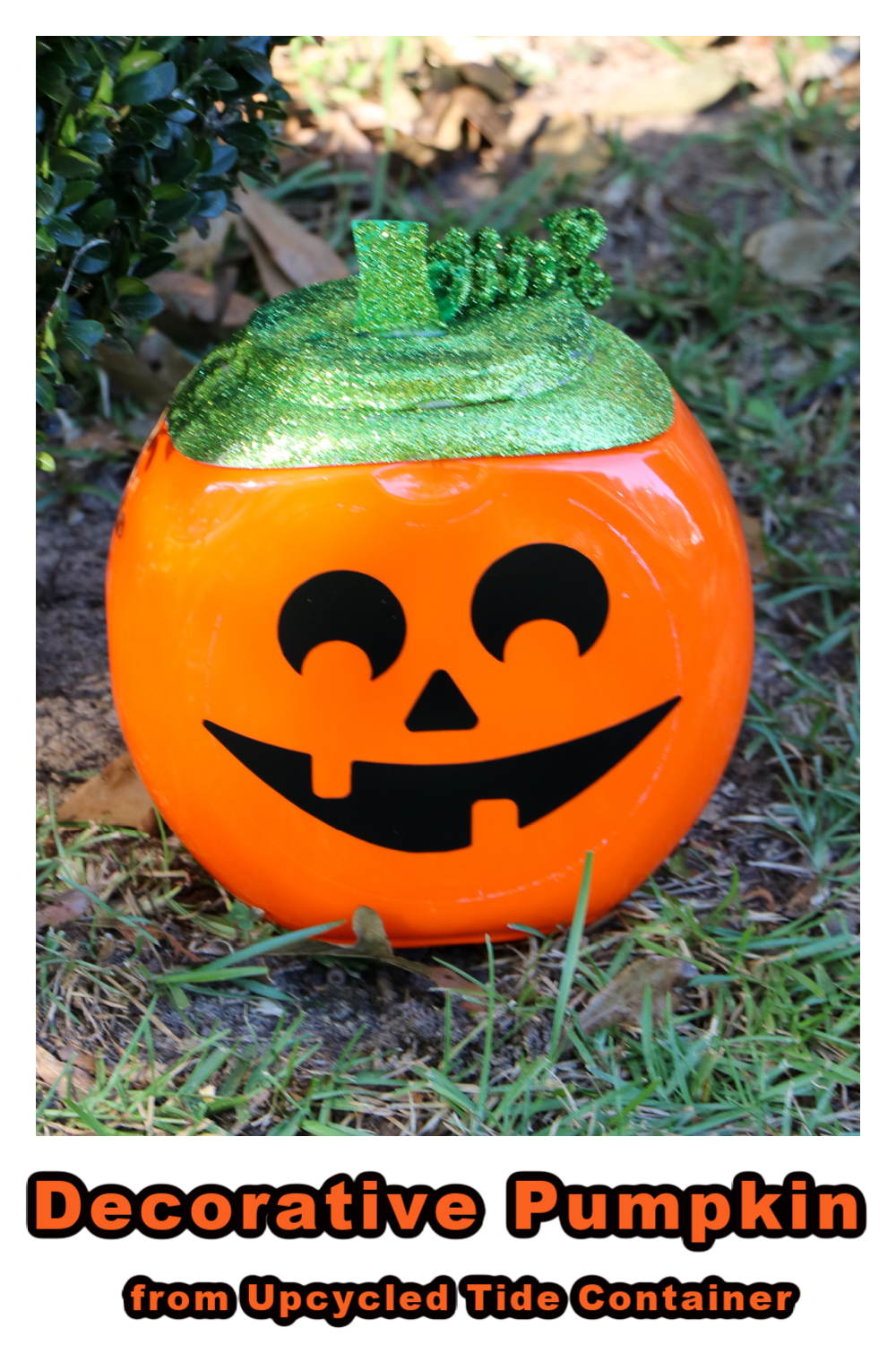 Decorative Pumpkin from Upcycled Tide Container - Our WabiSabi Life