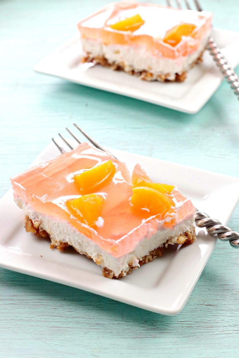 The Best Peach Jello Salad Ever - Our WabiSabi Life