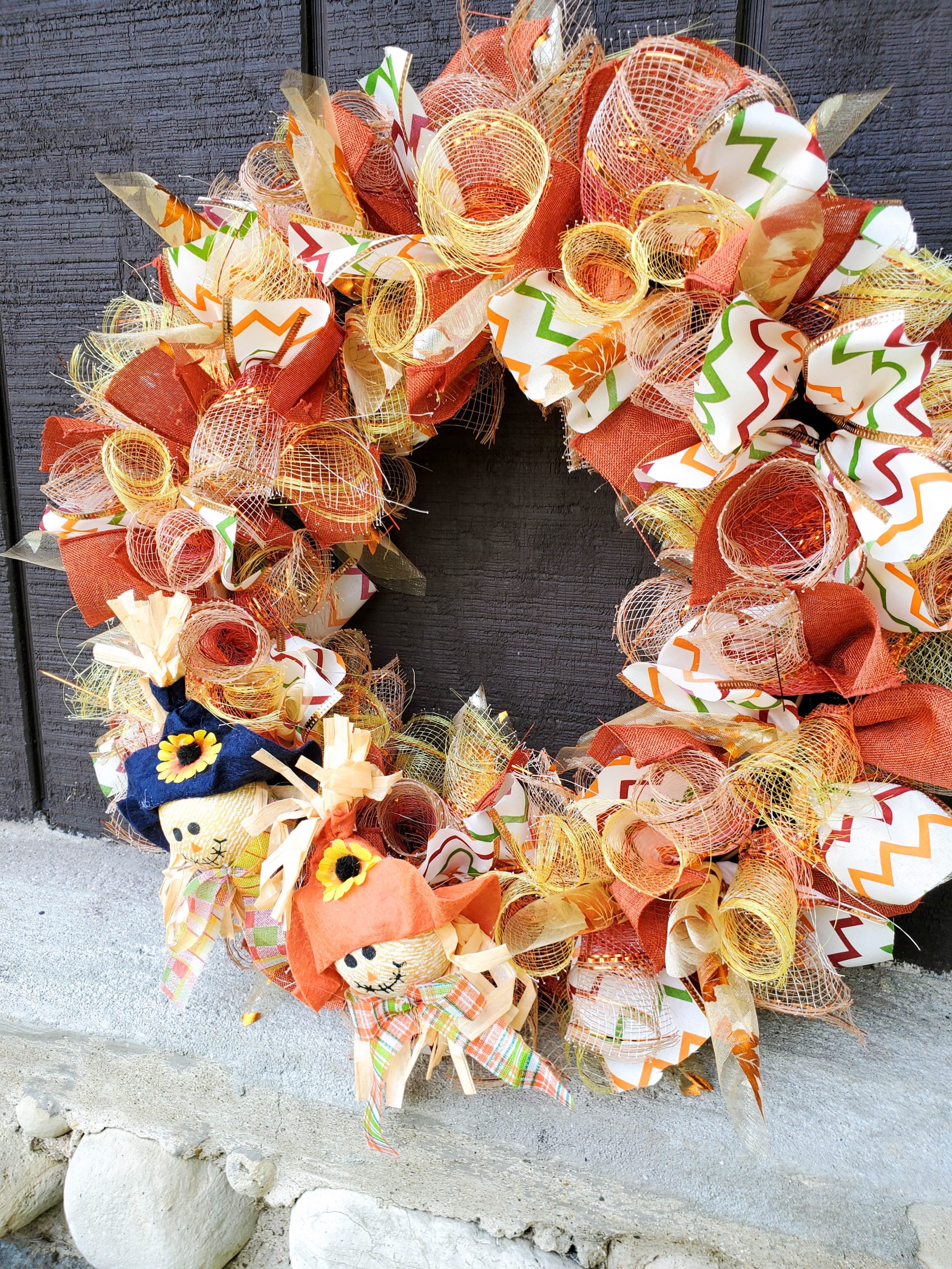 Easy Scarecrow Wreath for Fall - Our WabiSabi Life