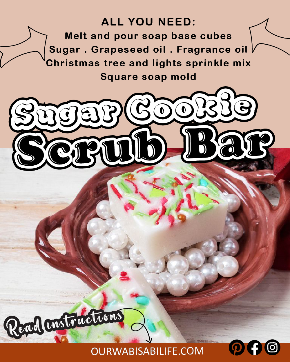 Easy to Make Sugar Cookie Scrub Bars with Sprinkles - Our WabiSabi Life