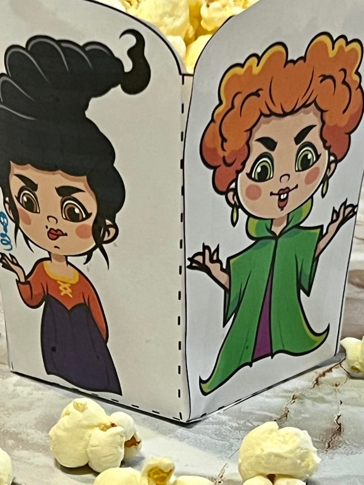 Free Hocus Pocus Printable Popcorn Boxes - Our WabiSabi Life