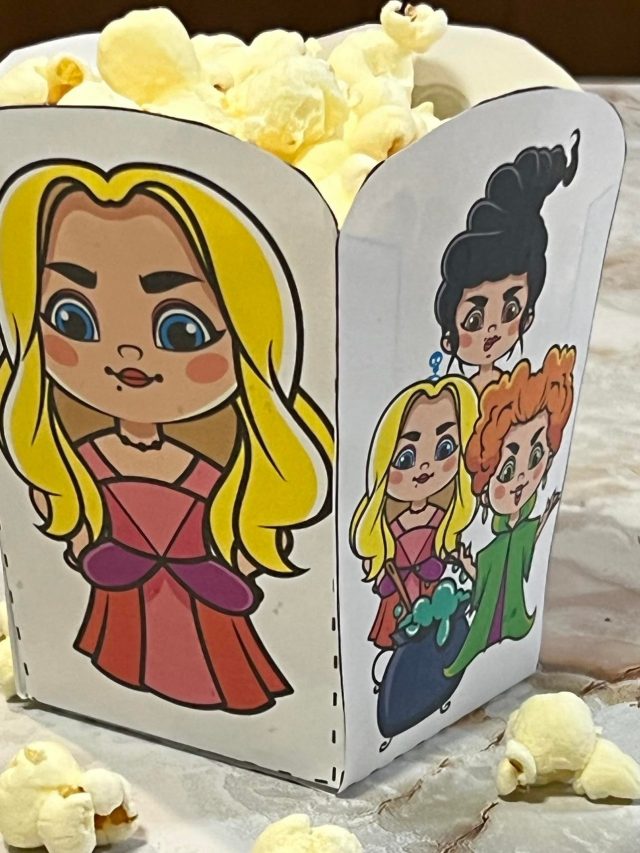 Free Hocus Pocus Printable Popcorn Boxes - Our WabiSabi Life