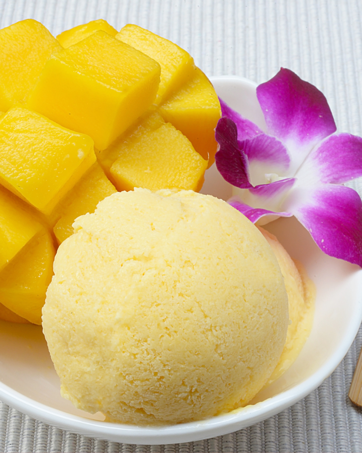 No-Churn Mango Ice Cream (Just 3 Ingredients!) - Our WabiSabi Life