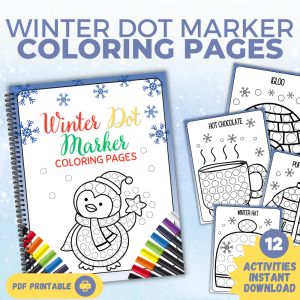 Winter Dot Marker Coloring Pages for Toddlers - Our WabiSabi Life