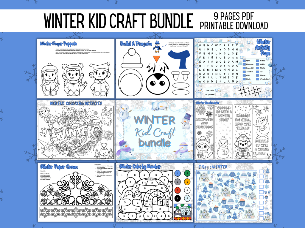 Free Winter Kid Craft Printables - Our WabiSabi Life