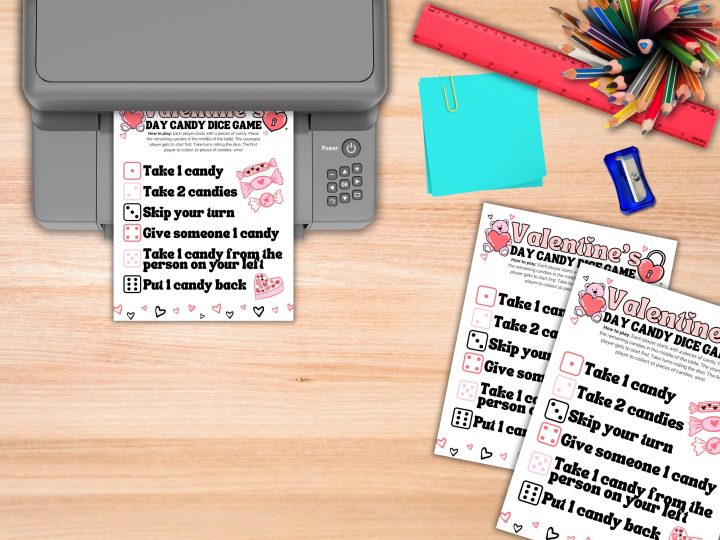 Free Valentines Day Candy Dice Game Printable - Our WabiSabi Life