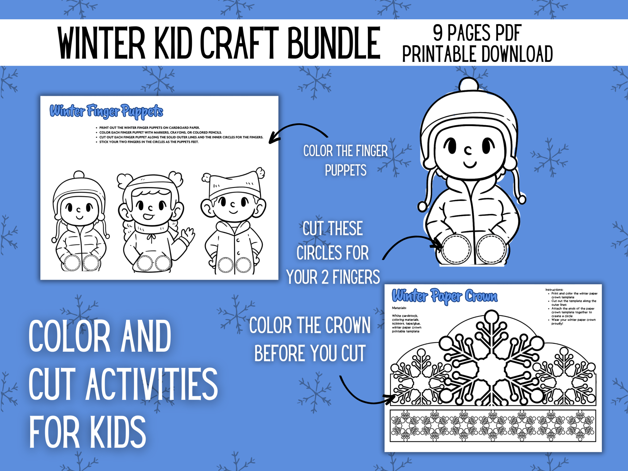 Free Winter Kid Craft Printables - Our WabiSabi Life