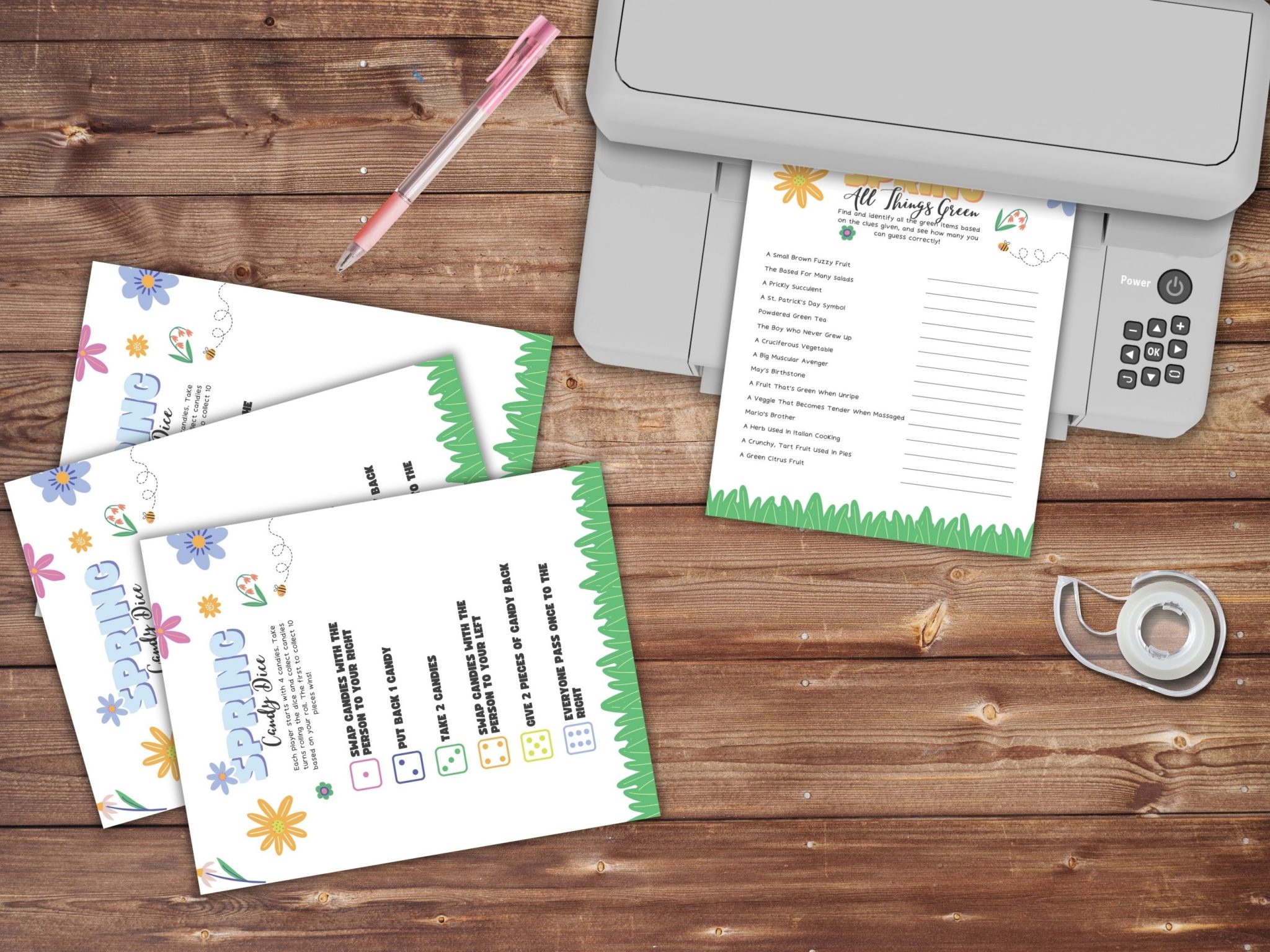 Free Spring Candy Dice Game Printable - Our WabiSabi Life