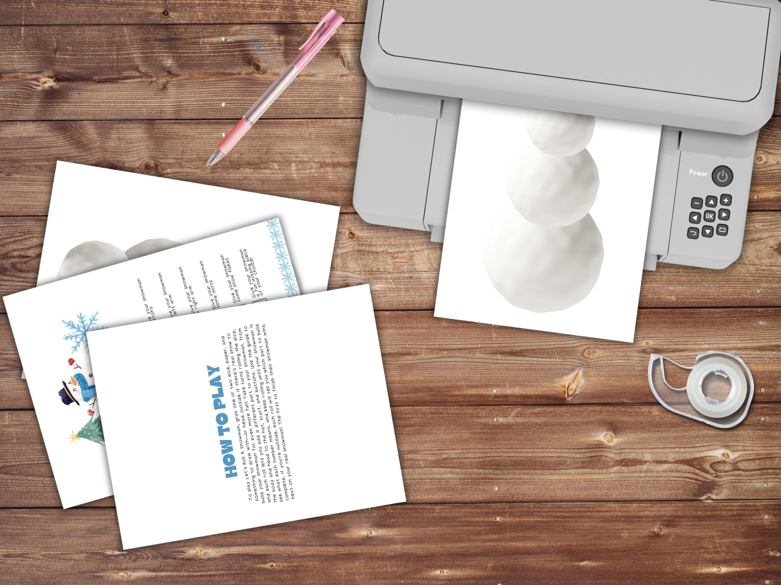 Free Lets Roll A Snowman Game Printable - Our WabiSabi Life