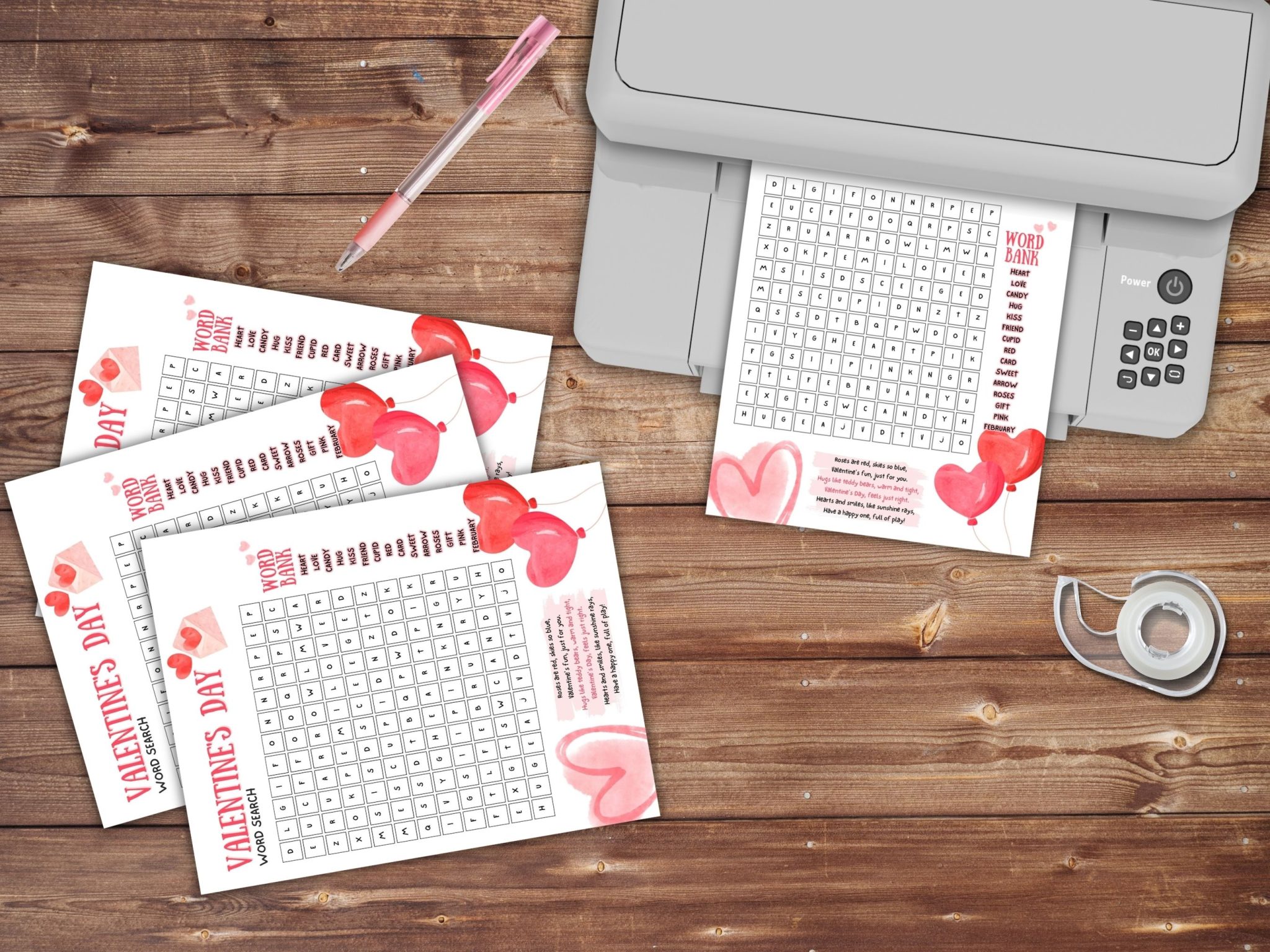 Free Valentines Day Word Search Printable - Our WabiSabi Life