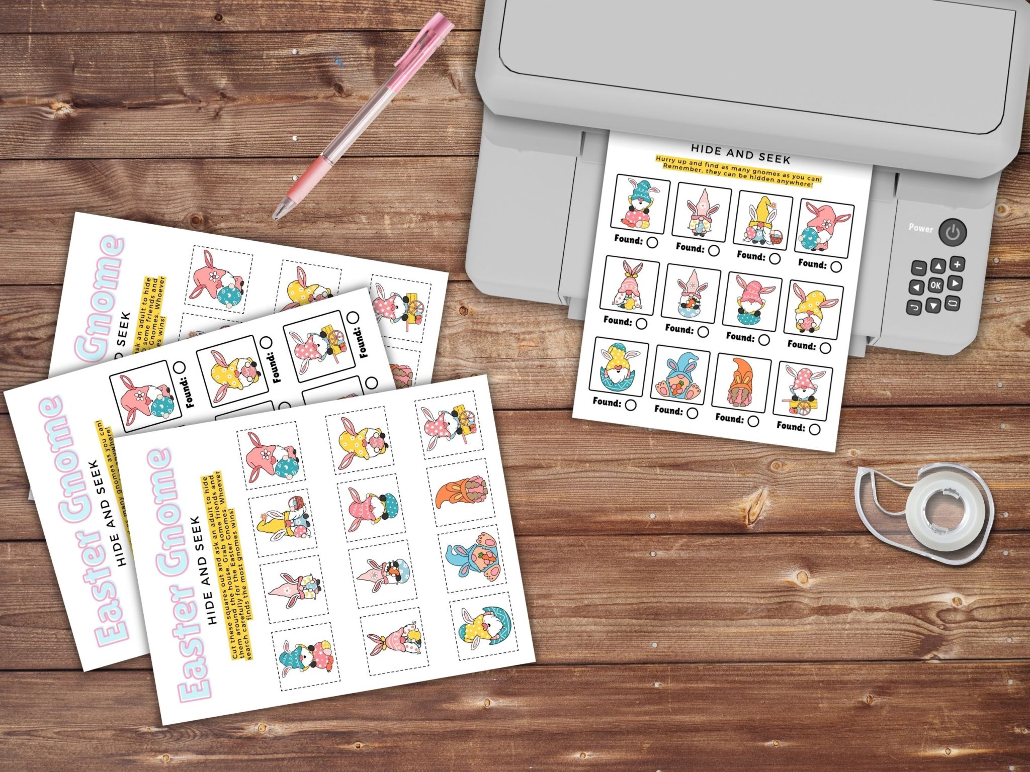 Free Easter Gnome Hide And Seek Printable - Our WabiSabi Life