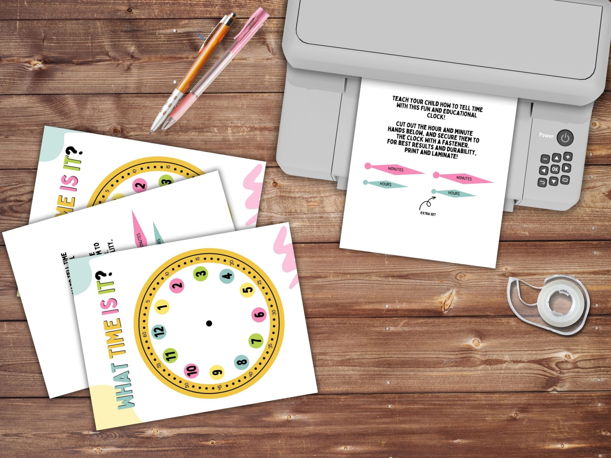 Free Kids Clock Learning Printable - Our WabiSabi Life