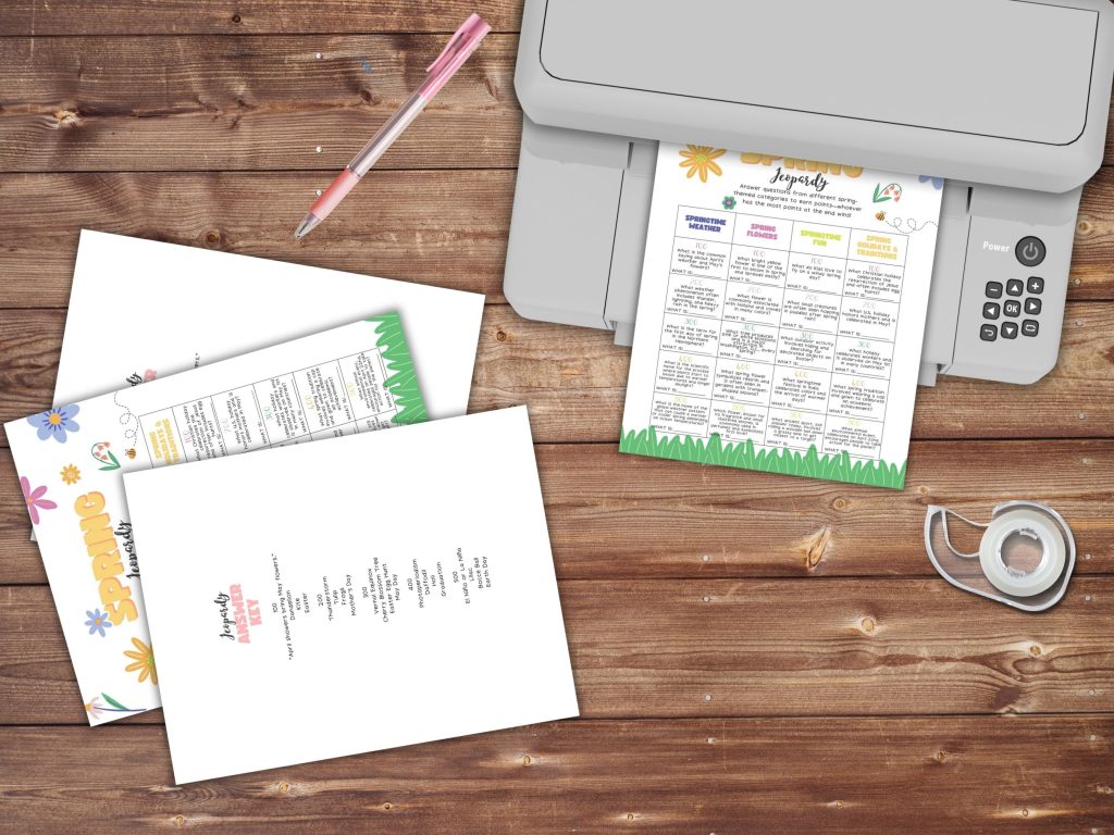 Free Spring Jeopardy Game Printable - Our WabiSabi Life