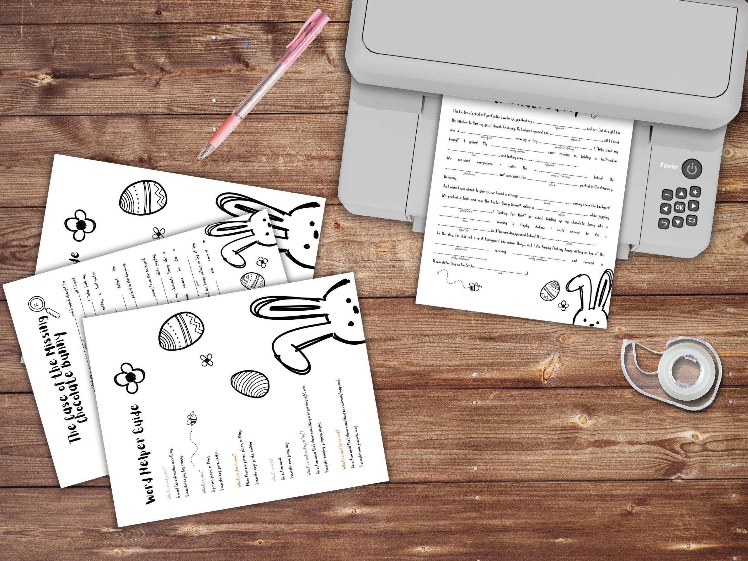 Free Case of the Chocolate Bunny Mad Libs Printable - Our WabiSabi Life