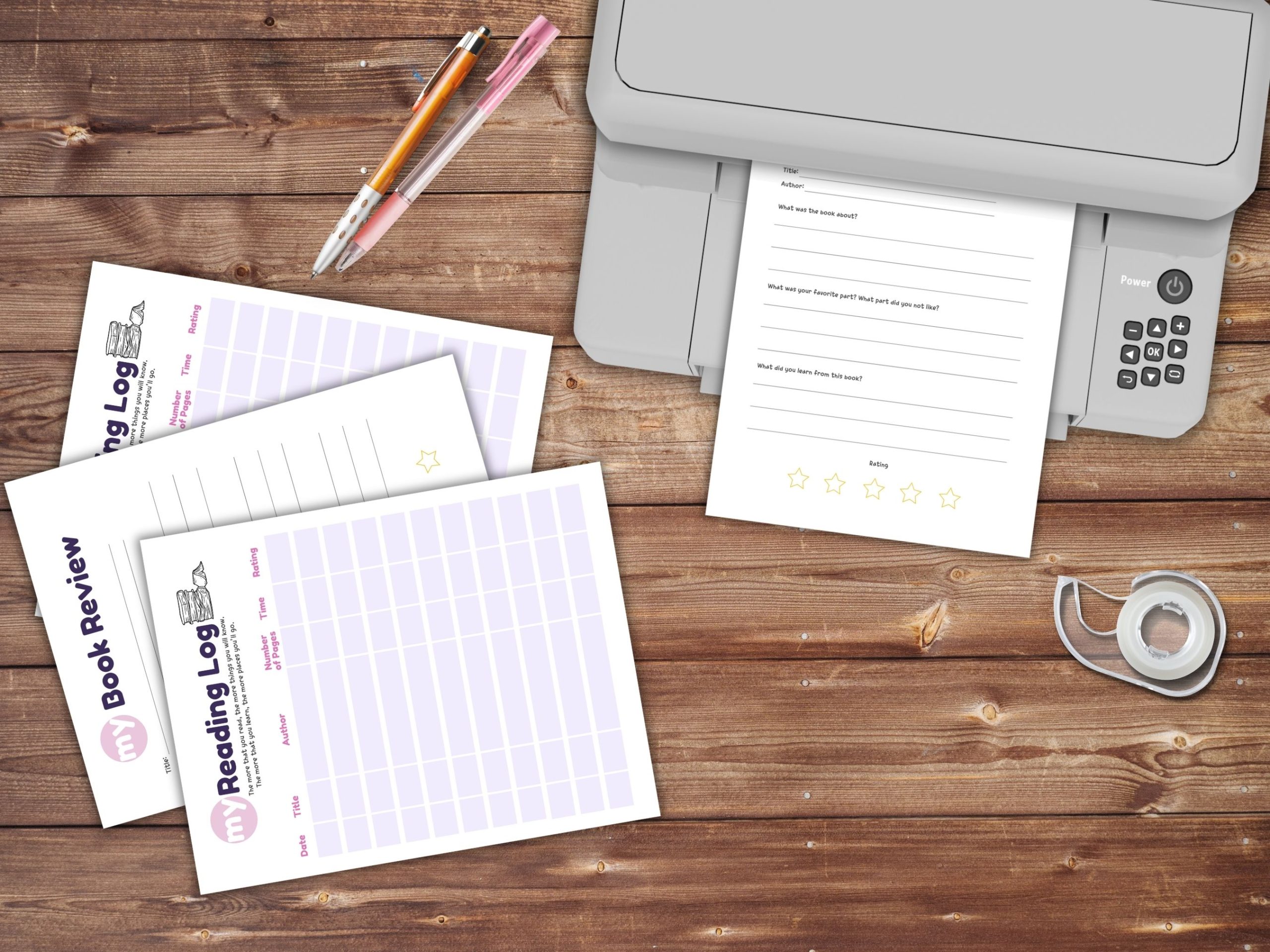 Free Reading Log and Review Pack Printable - Our WabiSabi Life