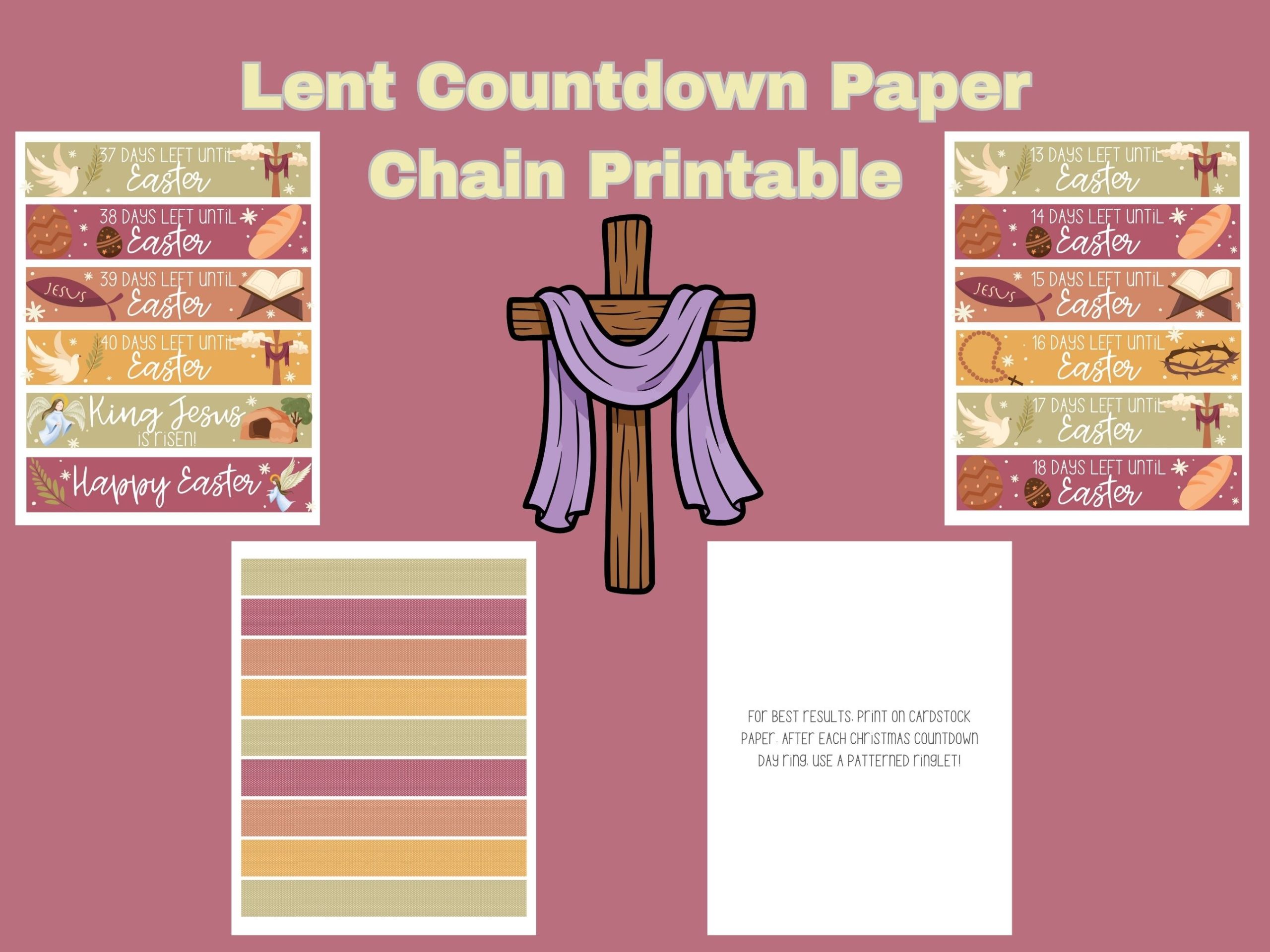Free Lent Countdown Paper Chain Printable - Our WabiSabi Life