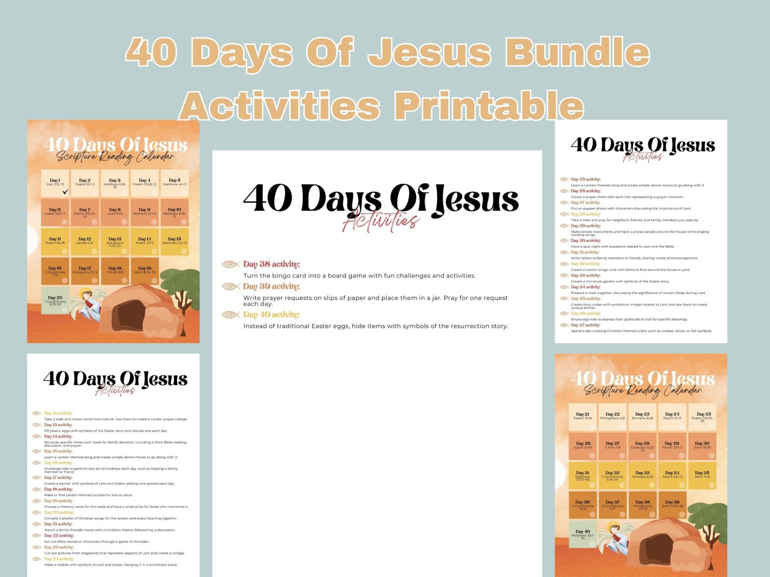 Free 40 Day Of Jesus Lent Scripture Reading Printable - Our WabiSabi Life