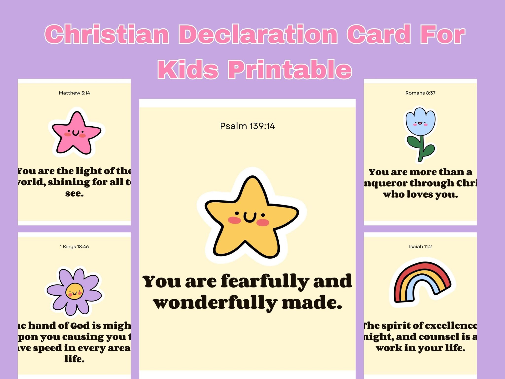 Free Christian Declaration Cards For Kids Printable - Our WabiSabi Life