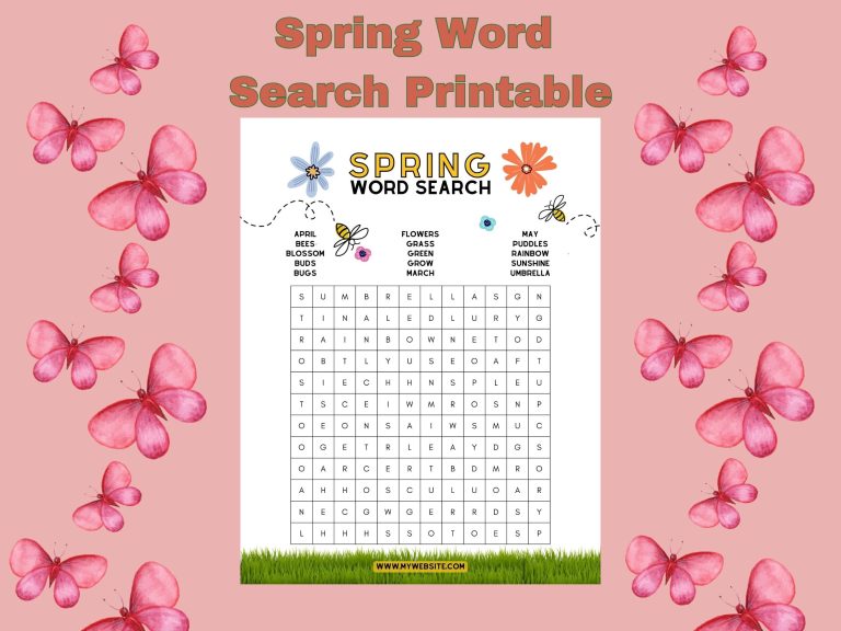 Free Spring Word Search Printable - Our WabiSabi Life
