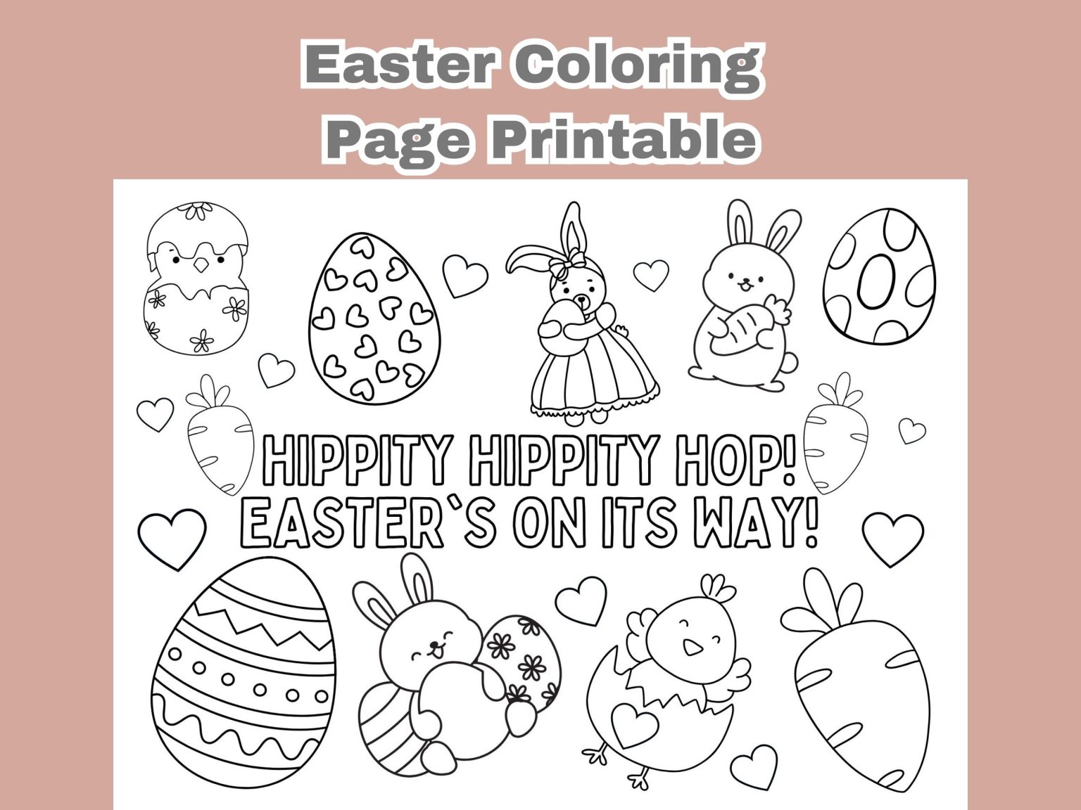 Free Easter Coloring Page Printable - Our WabiSabi Life