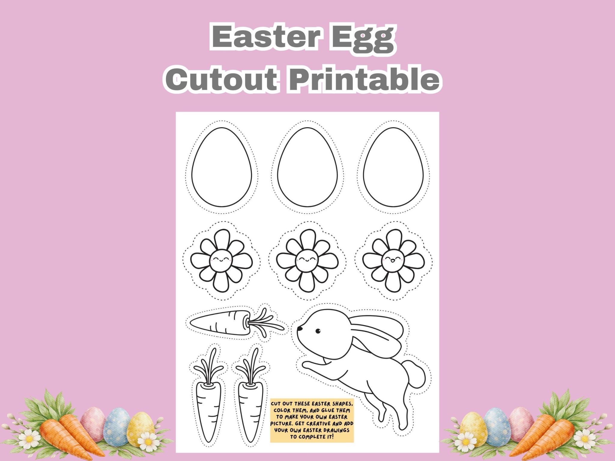 Free Easter Egg Cutout Printable - Our WabiSabi Life