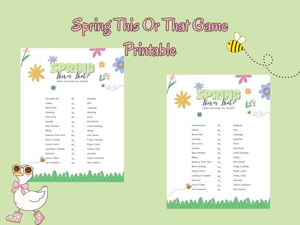 Free This Or That Game Printable - Our WabiSabi Life
