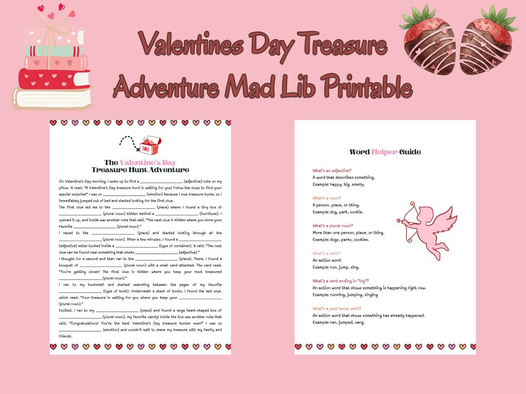 Free Valentines Day Treasure Adventure Mad Lib Printable - Our WabiSabi ...