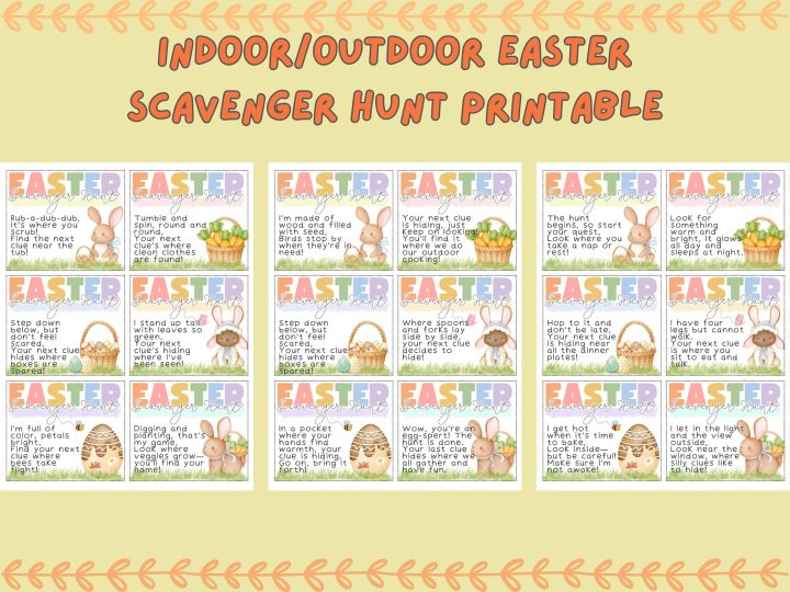 Free Indoor/Outdoor Easter Scavenger Hunt Printable - Our WabiSabi Life
