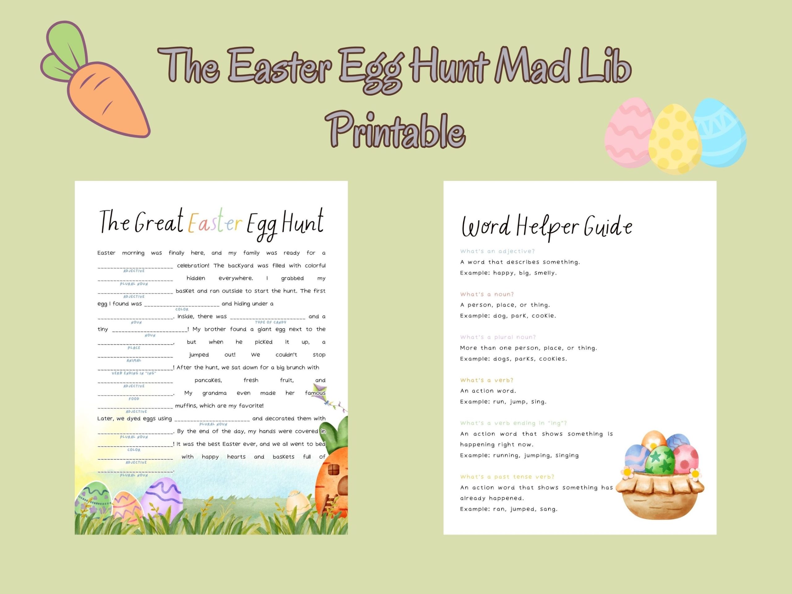 Free The Great Easter Egg Hunt Mad Lib Printable - Our WabiSabi Life
