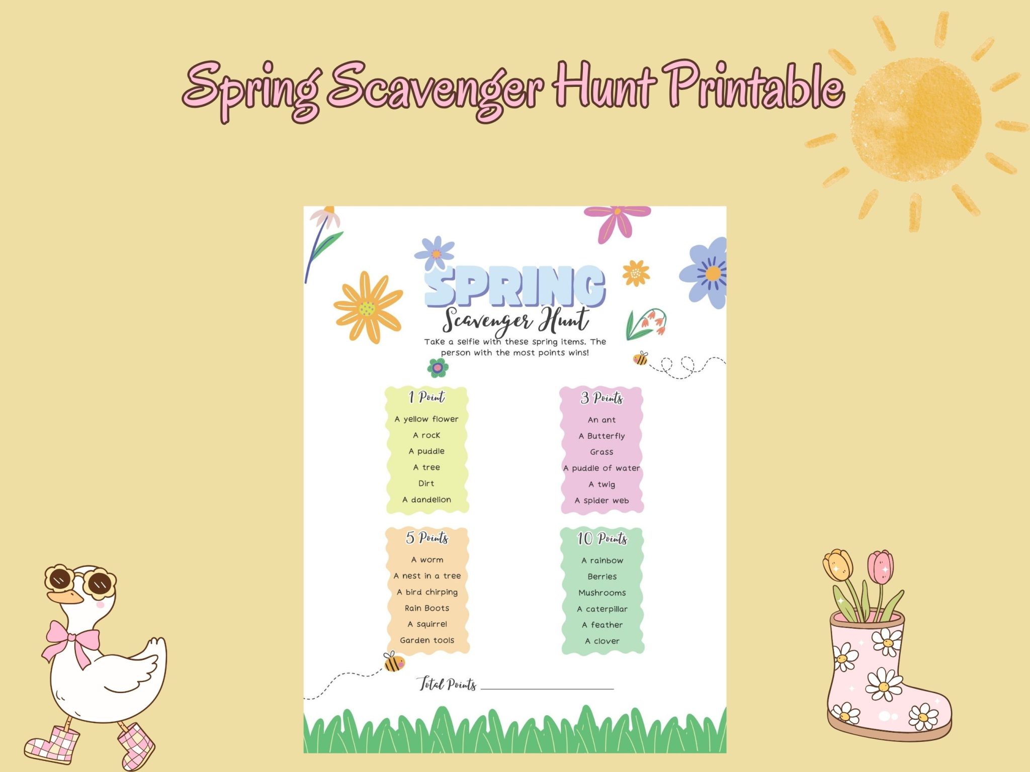Free Spring Scavenger Hunt Printable - Our WabiSabi Life