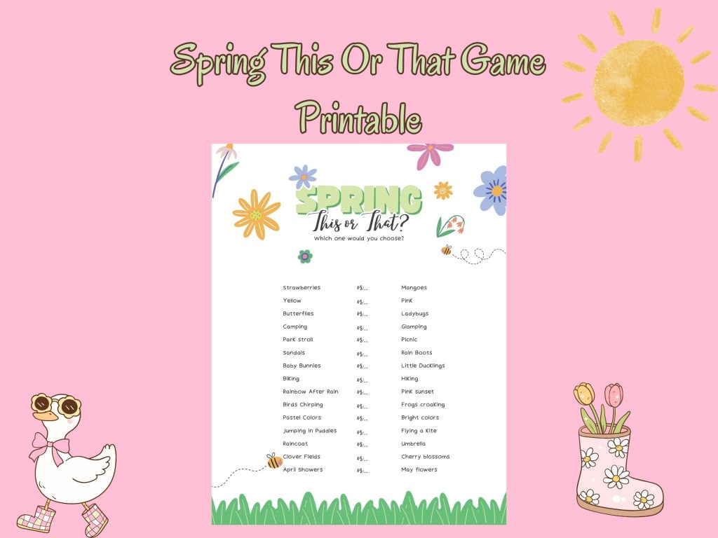Free This Or That Game Printable - Our WabiSabi Life