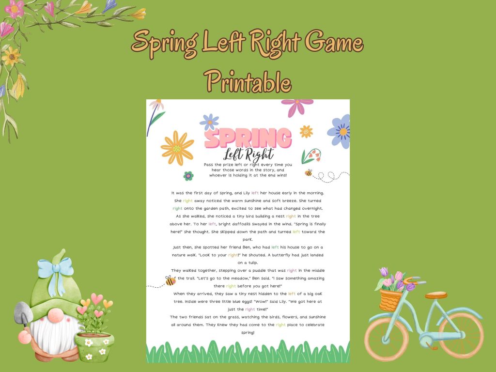 Free Spring Left Or Right Game Printable - Our WabiSabi Life