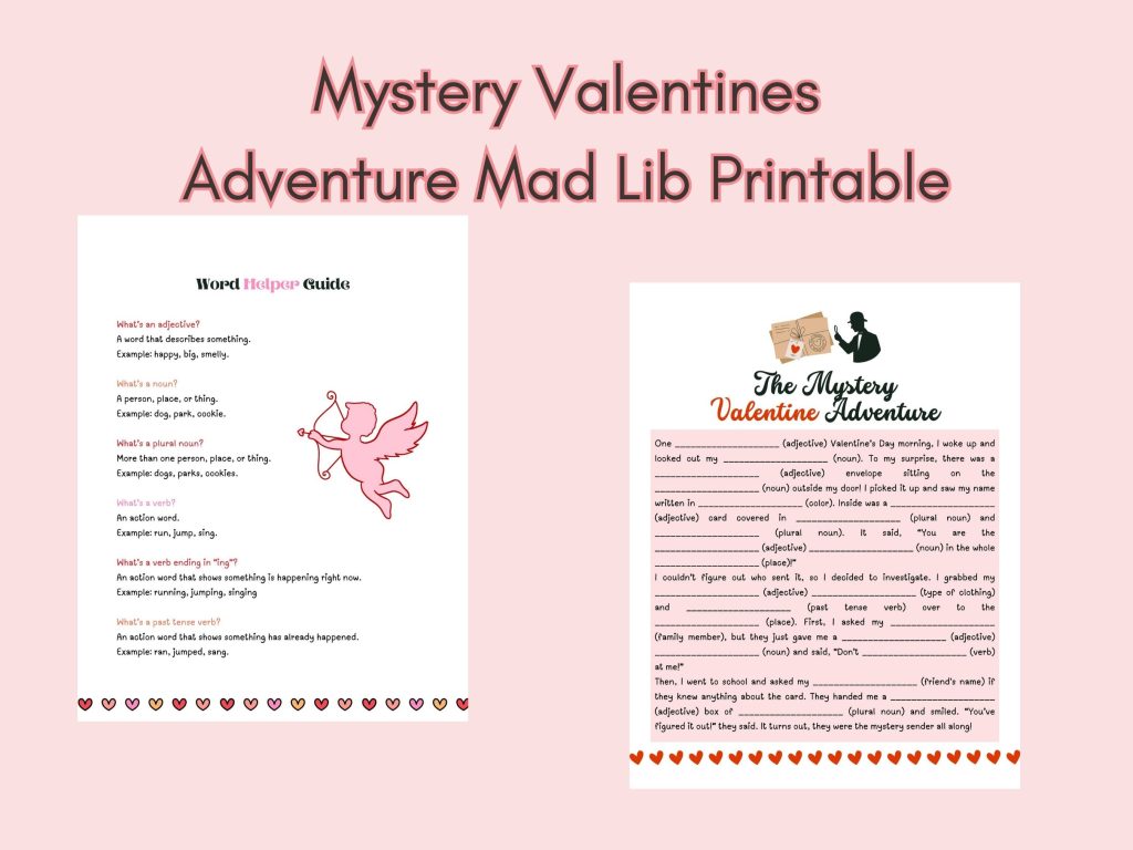 Free Mystery Valentines Adventure Mad Lib Printable - Our WabiSabi Life