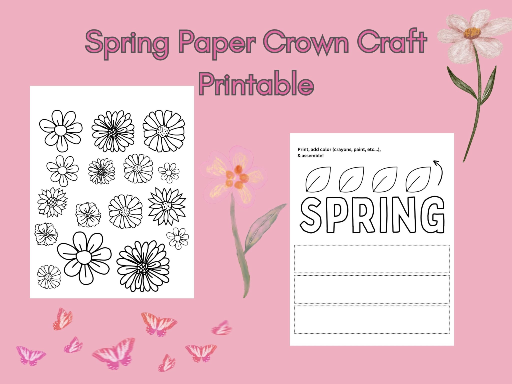 Free Spring Paper Crown Craft Printable - Our WabiSabi Life