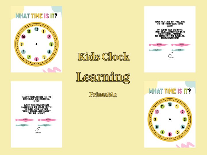 Free Kids Clock Learning Printable - Our WabiSabi Life