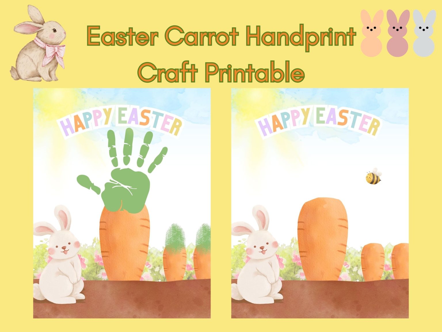 Free Easter Carrot Handprint Craft Printable - Our WabiSabi Life