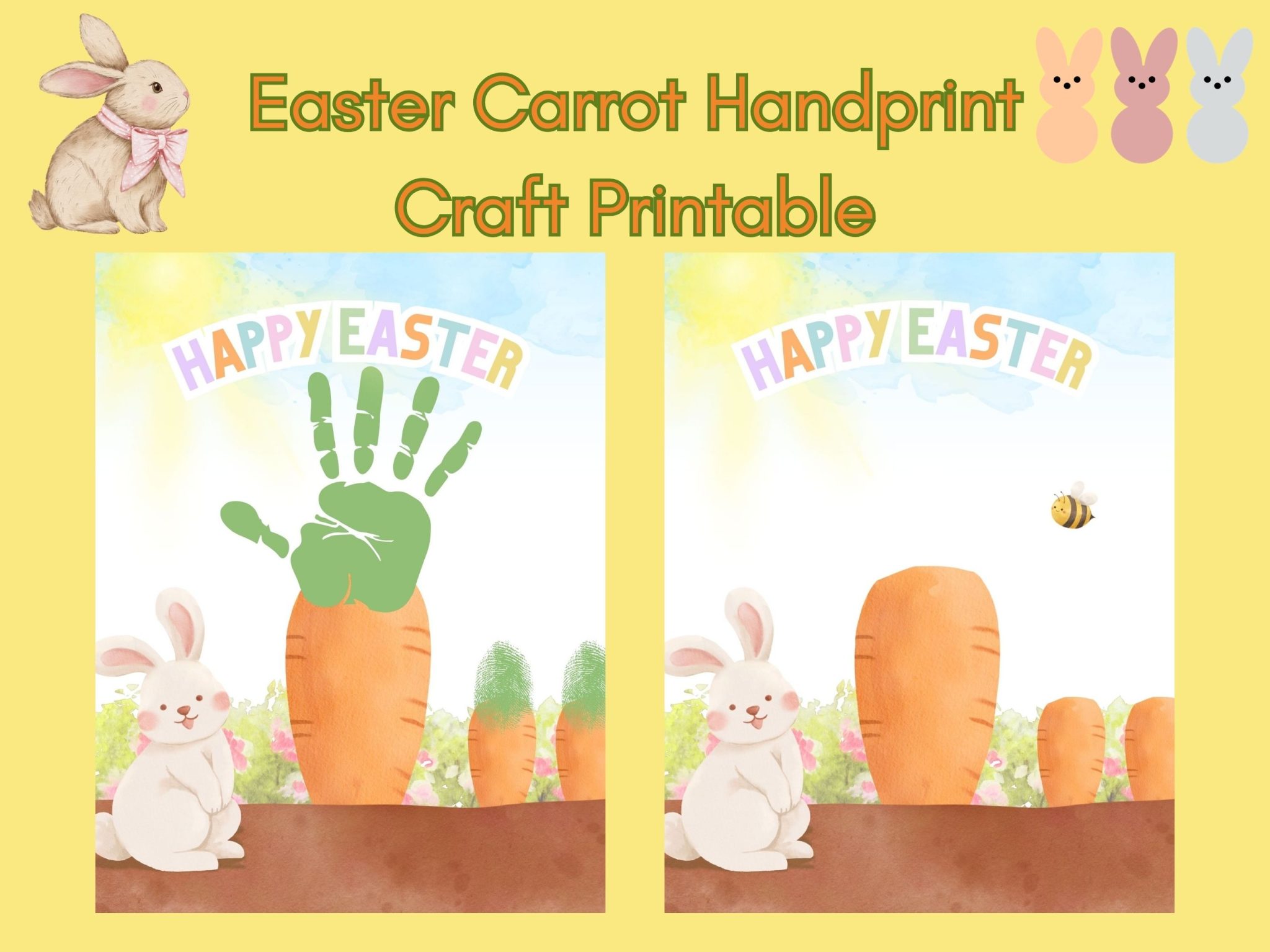 Free Easter Carrot Handprint Craft Printable - Our WabiSabi Life