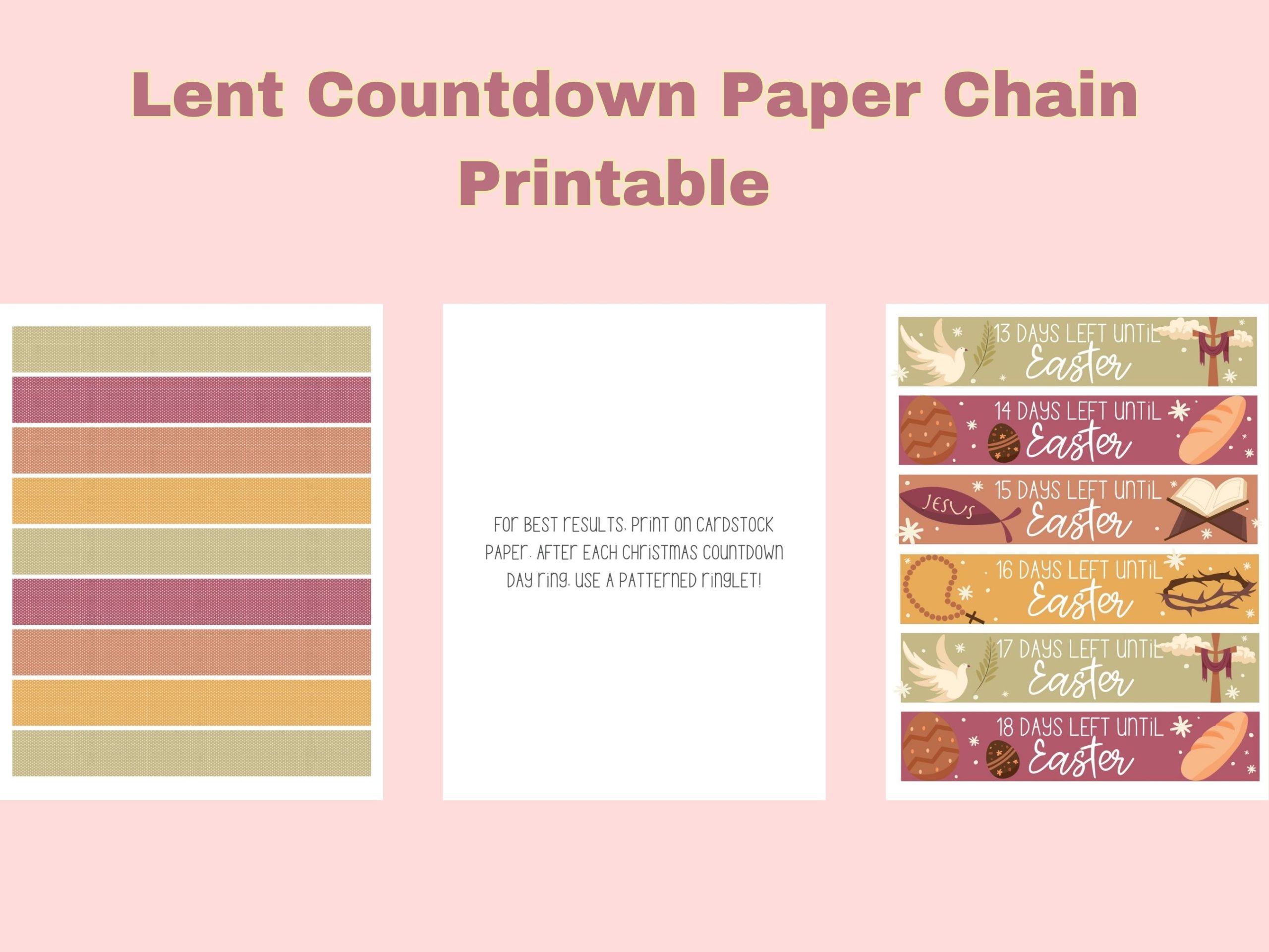 Free Lent Countdown Paper Chain Printable - Our WabiSabi Life