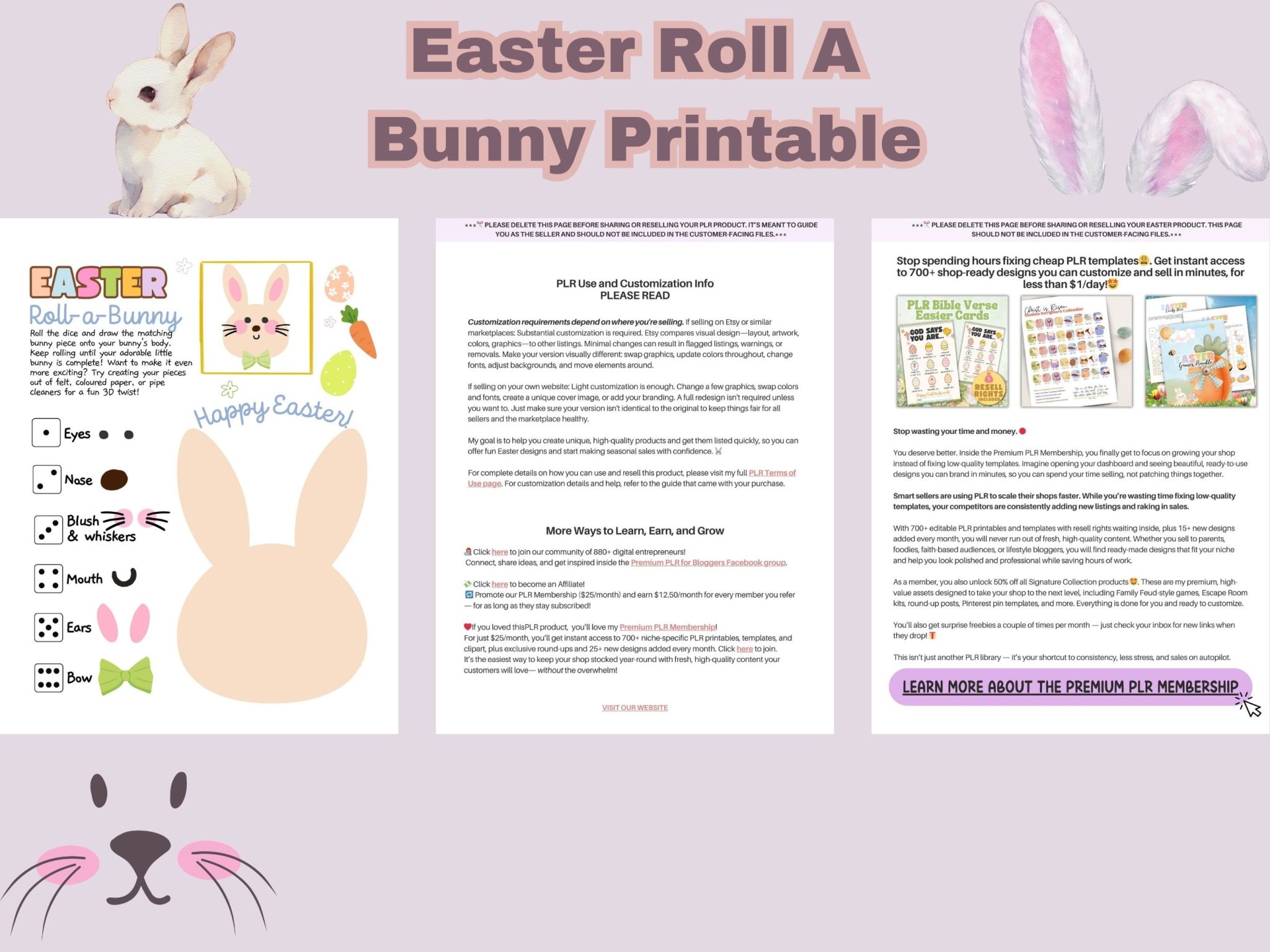 Free Easter Roll A Bunny Game Printable - Our WabiSabi Life