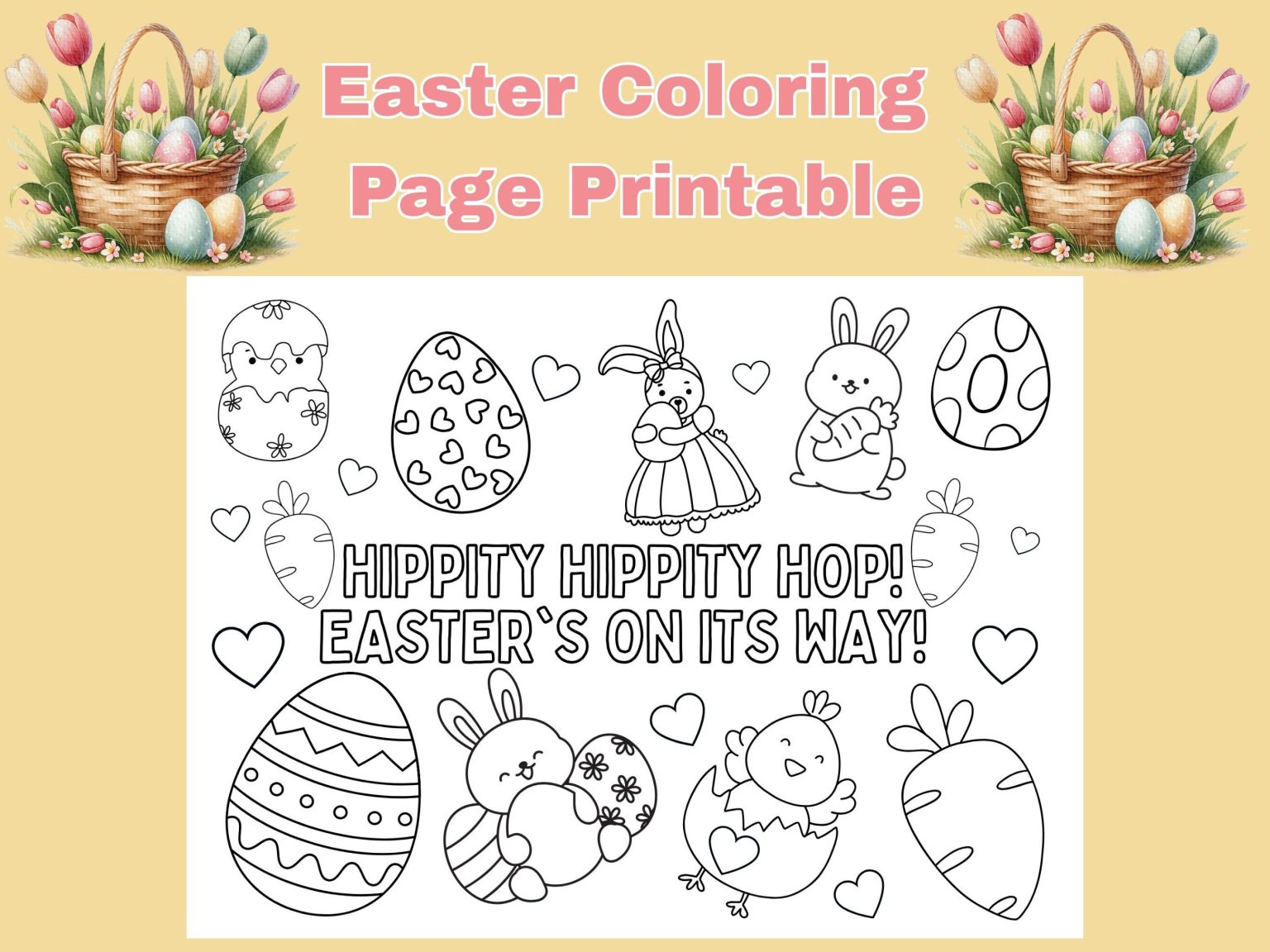 Free Easter Coloring Page Printable - Our WabiSabi Life
